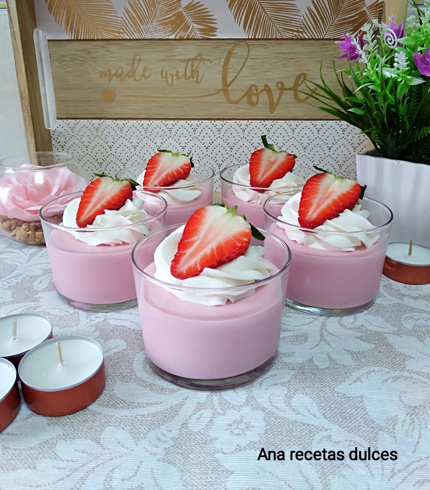 Mousse de fresa - Ana Recetas Dulces