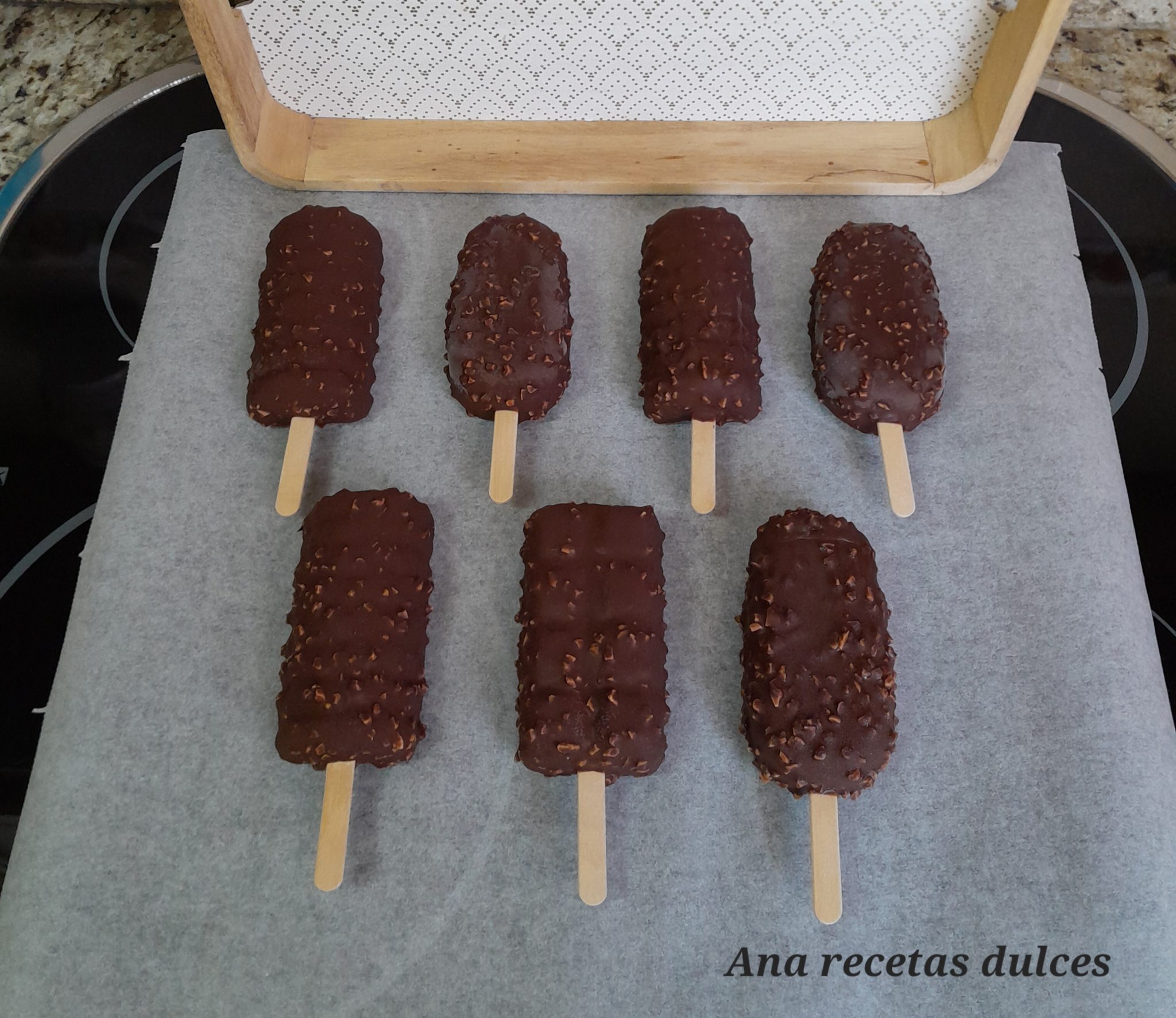 Helado tipo magnum de coco (sin heladera) - Ana Recetas Dulces