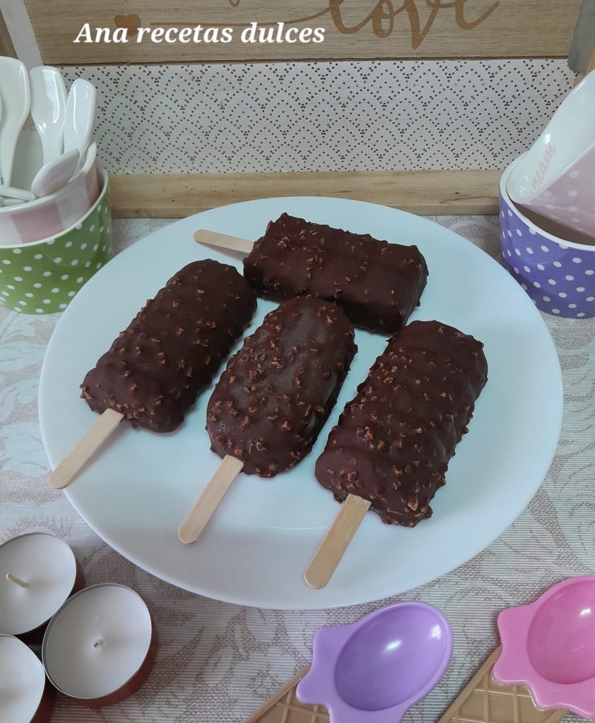 Helado tipo magnum de coco (sin heladera) - Ana Recetas Dulces