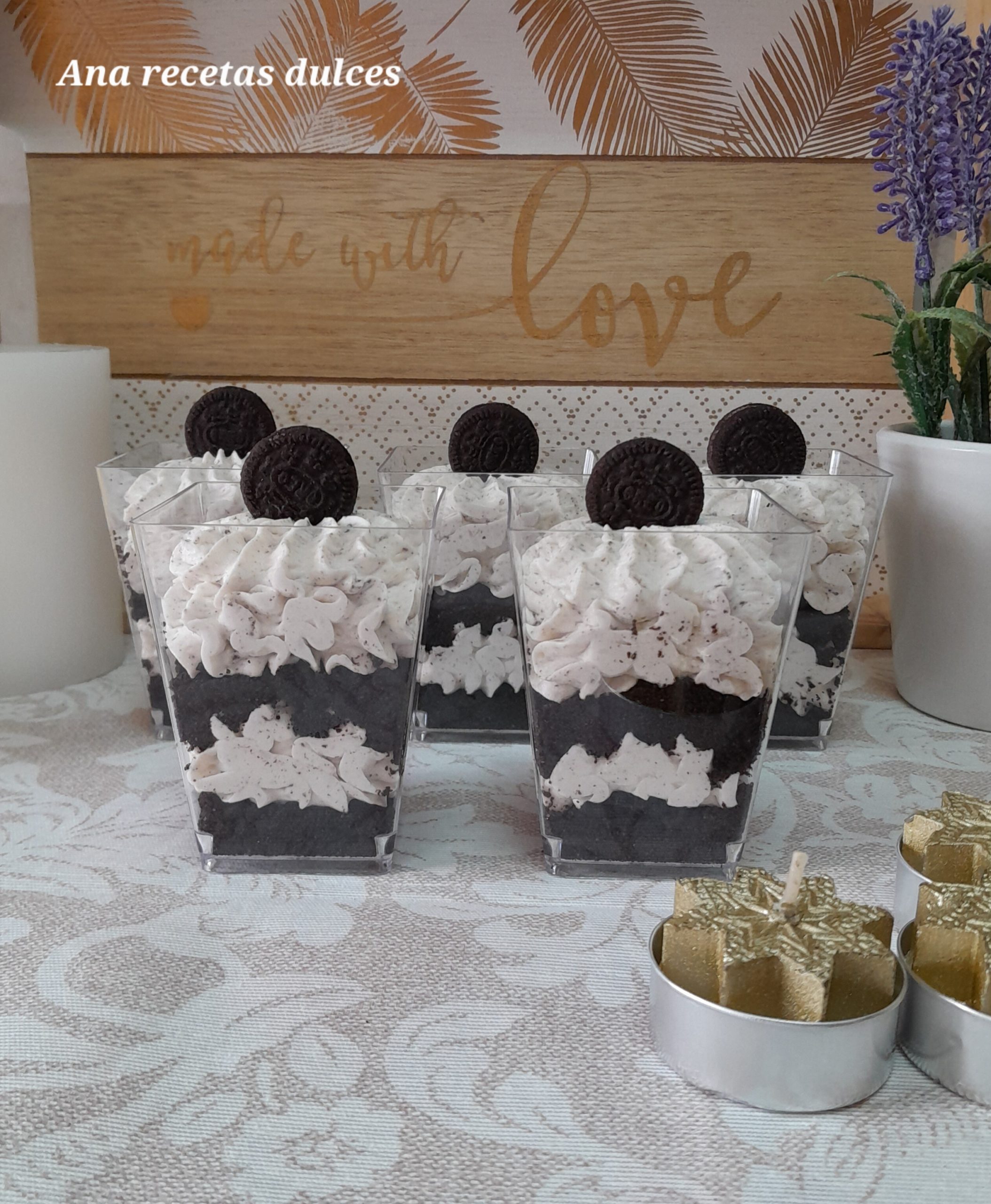 Vasitos de oreo (con solo 4 ingredientes) - Ana Recetas Dulces