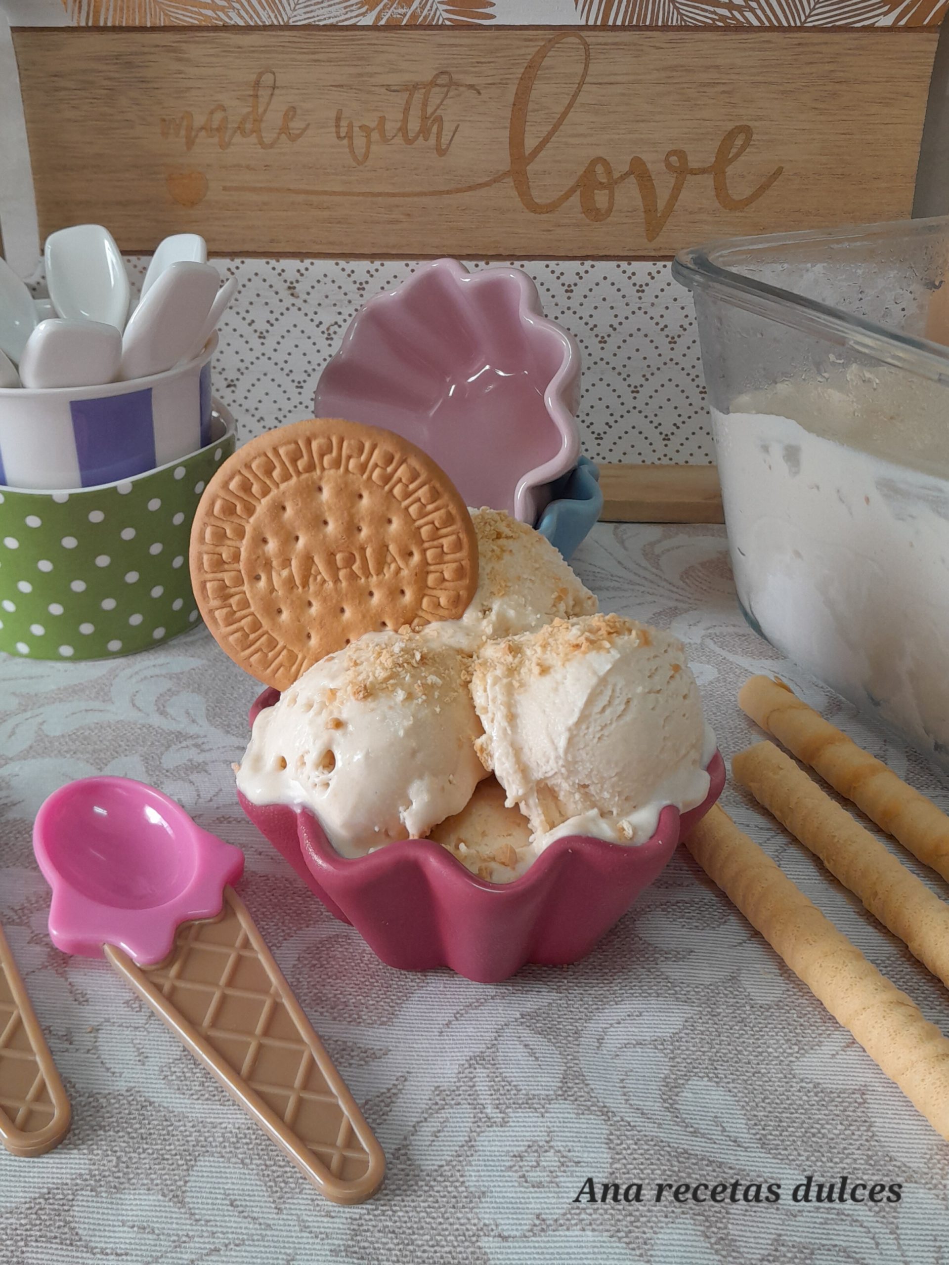 Helado de galletas maría (muy fácil de hacer) - Ana Recetas Dulces