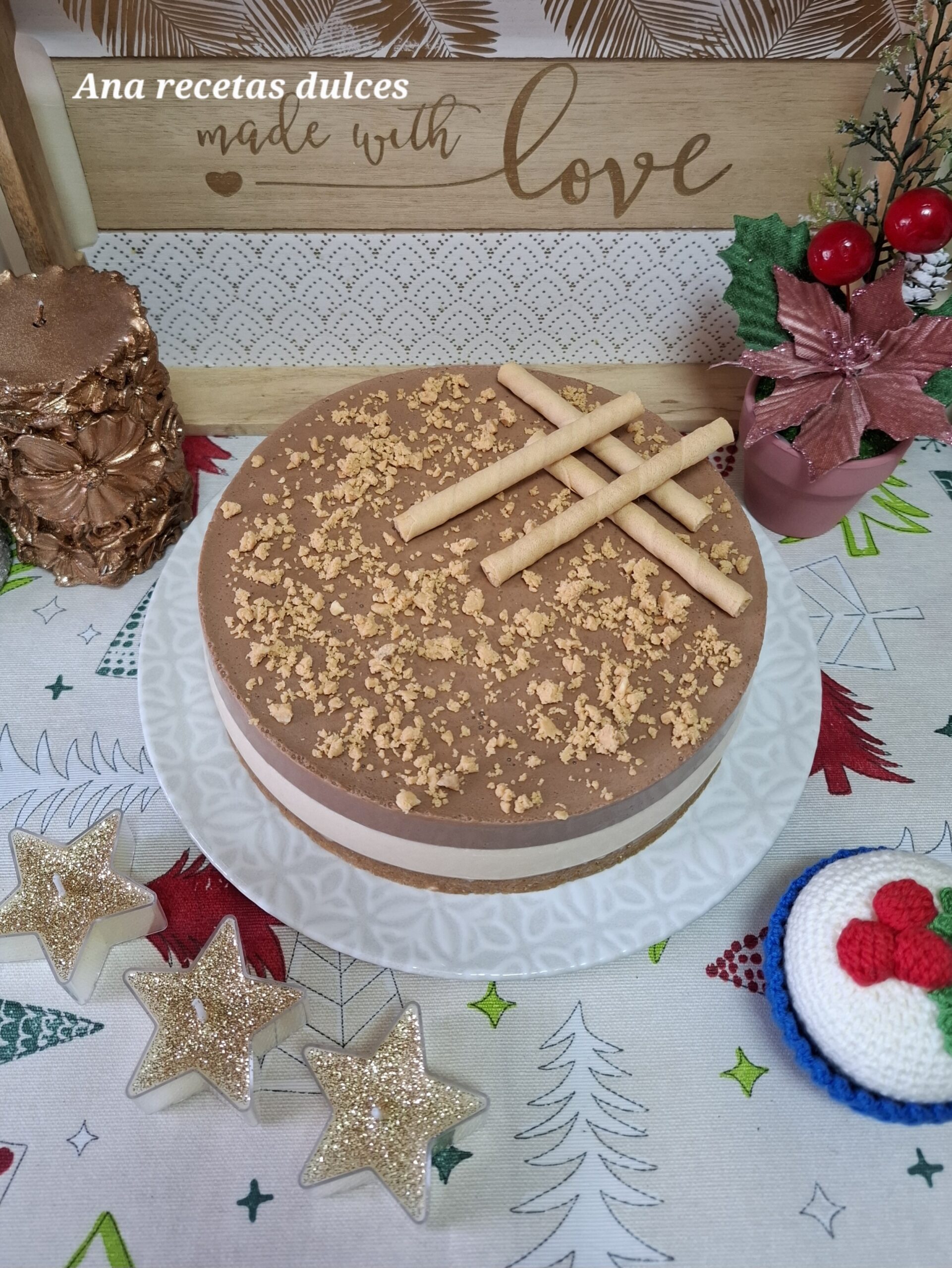 Tarta de turrón y chocolate con leche - Ana Recetas Dulces